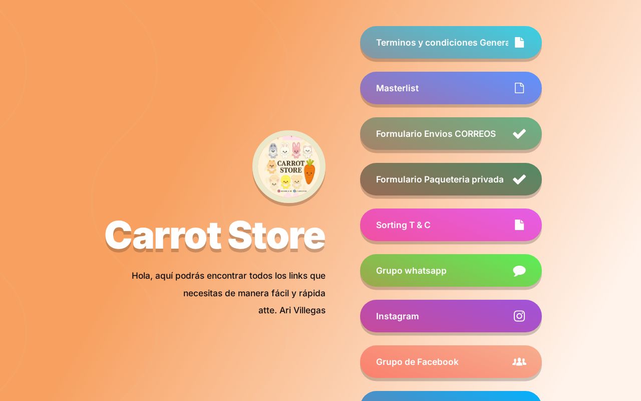 CARD CARROT STORE